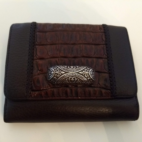 Brighton | Bags | Brighton Vintage Brown Leather Walletcroc Imprint ...